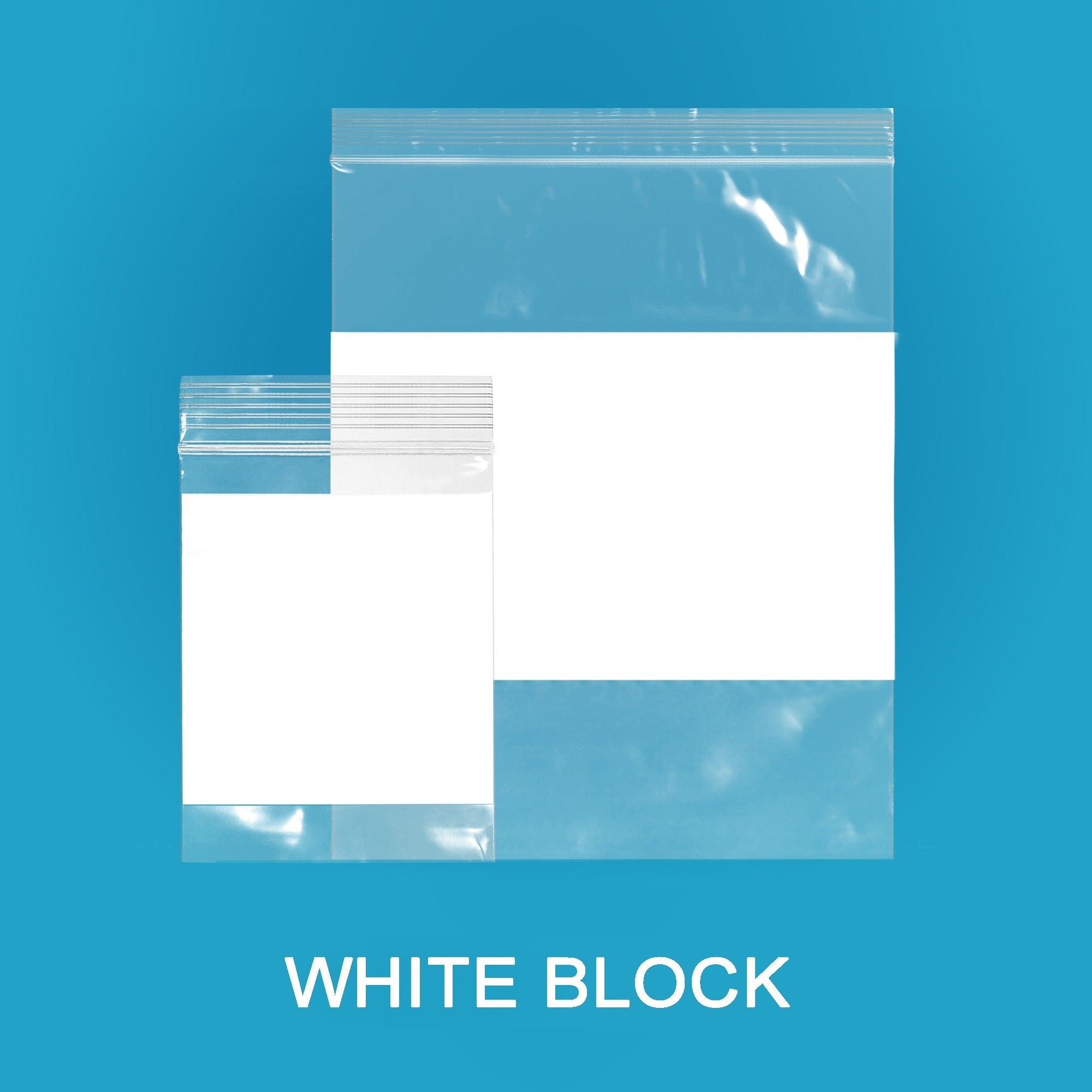 Combo Pack 5 (Medium Sizes): 2 Mil White Block recloseable bags ...